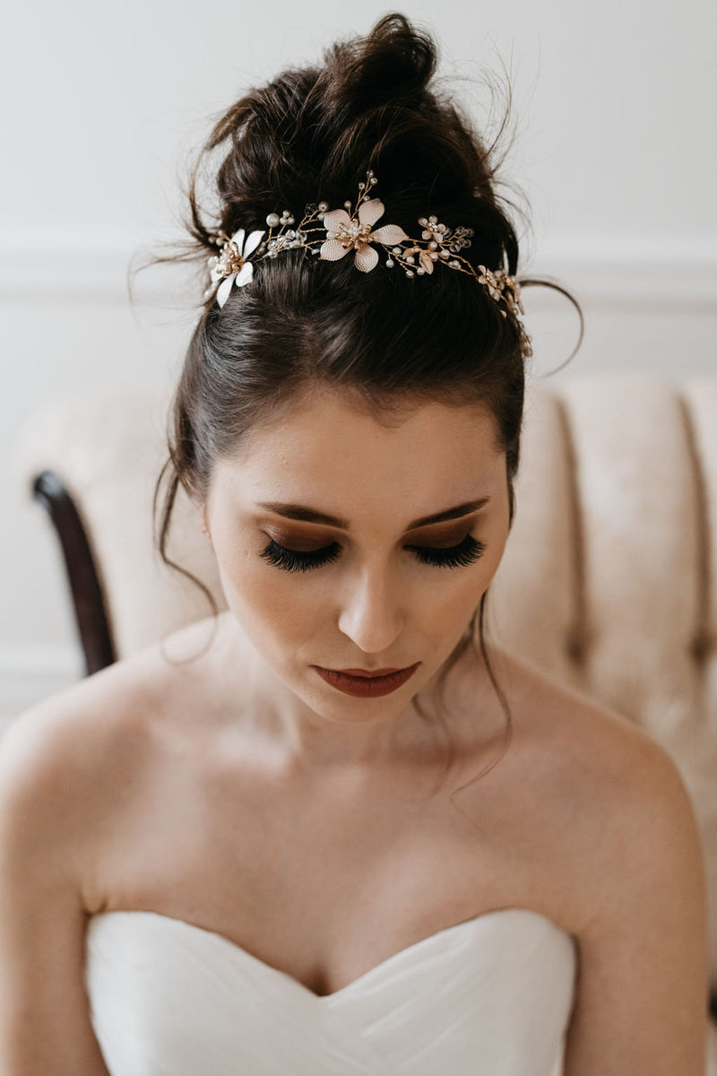 Kate Hair Vine - Gold Bridal Headpiece by Luna and Stone – LUNA + STONE
